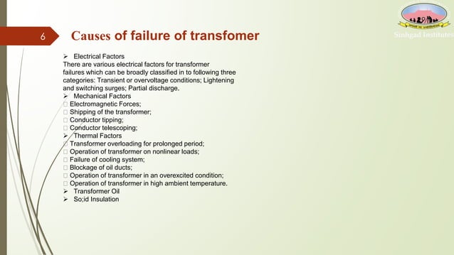 Failure and repair of transformer.pptx | Physics | Science