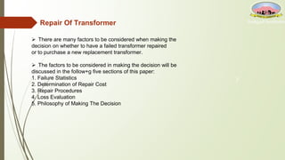 Failure and repair of transformer.pptx