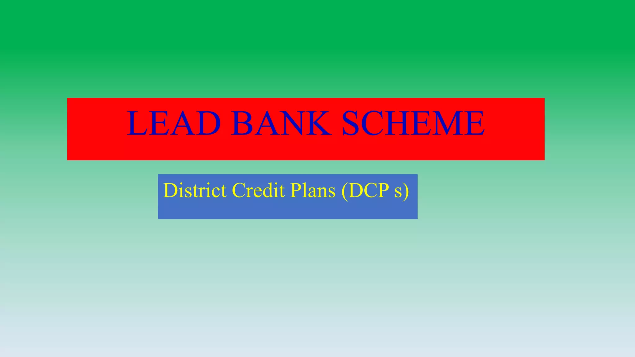 District credit plans | PPTX