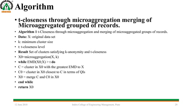 Enhanced Privacy Preserving Access Control in Incremental Data using microaggregation | PPT