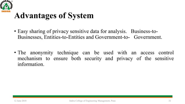 Enhanced Privacy Preserving Access Control in Incremental Data using microaggregation | PPT
