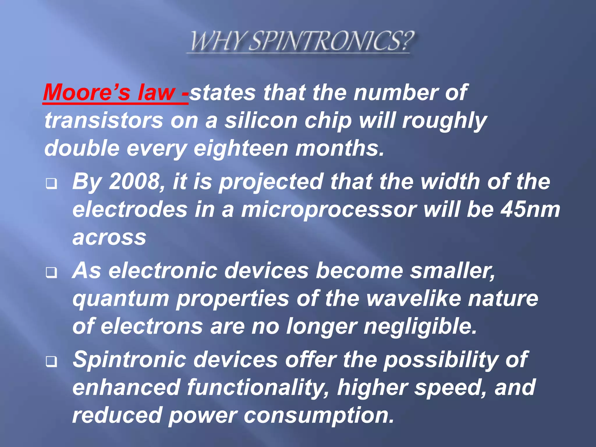 Spintronics presentation | PPTX