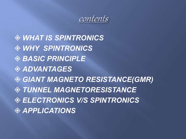 Spintronics presentation | PPT