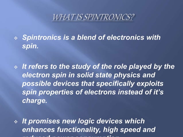 Spintronics presentation | PPT
