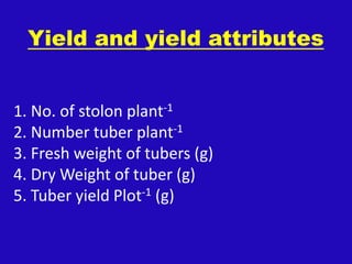 synopsis of potato experiment | PPTX