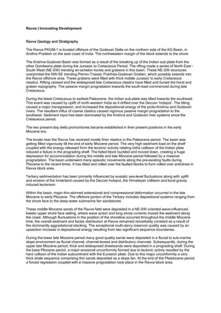 Ravva | Geology and Stratigraphy | PDF