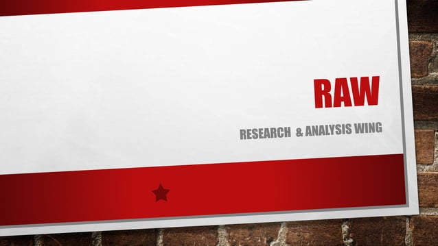 Raw- Research & Analysis Wing | PPTX