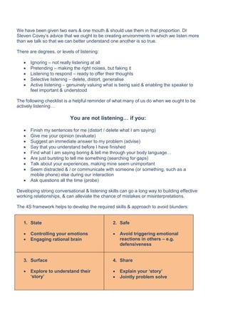 Effective Listening - A coaching approach to improving relationships ...