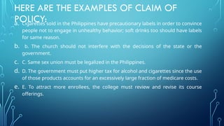 Reading and Writing Skills -CLAIM-OF-POLICY.pptx