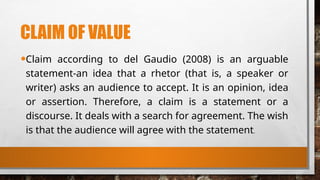 Reading and Writing RAW-CLAIM-OF-VALUE.pptx