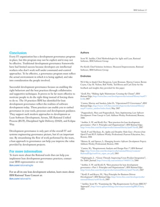 Applying agile and lean principles to the governance of software and ...