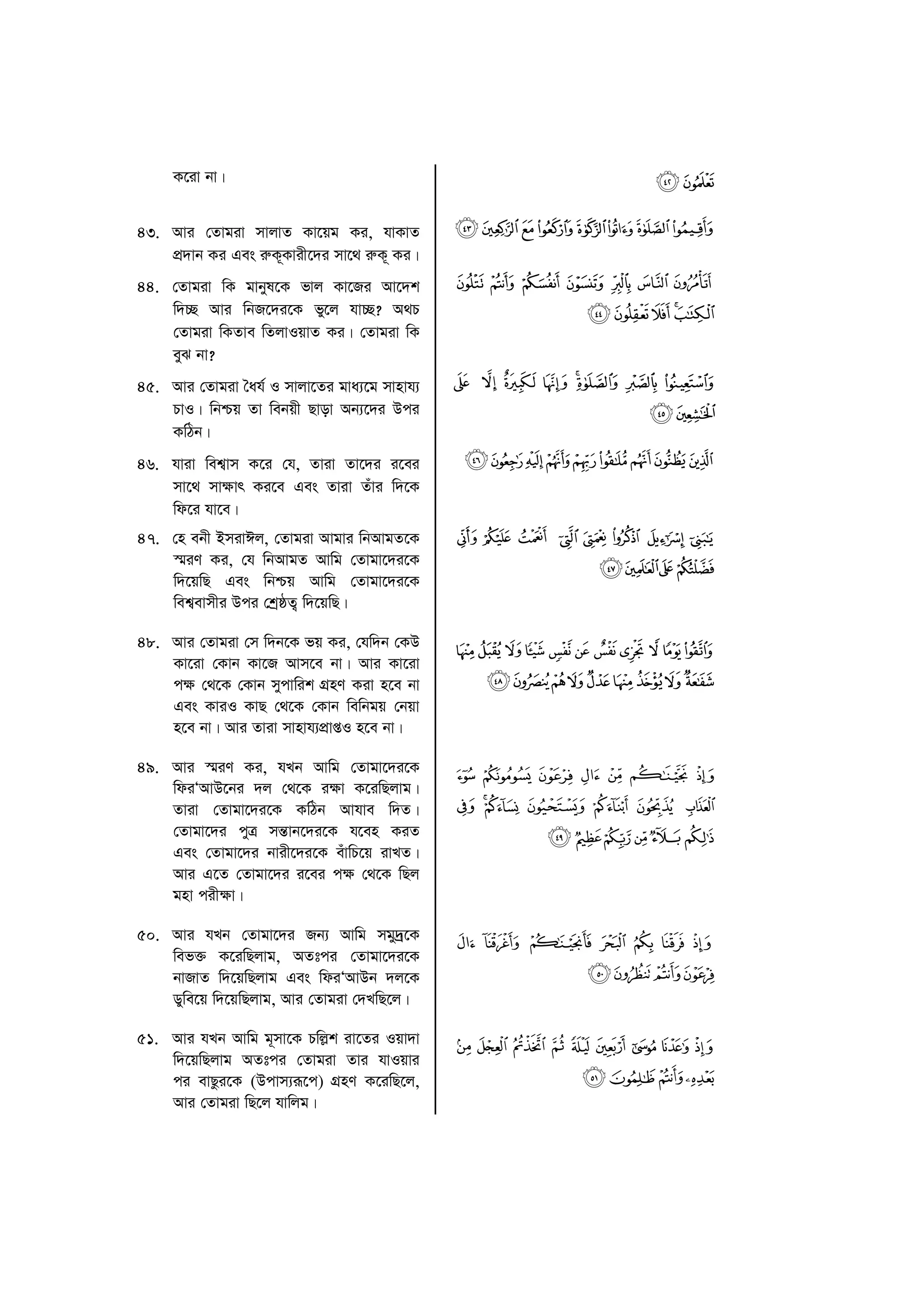 Rawai Al-bayan, Translation of the Meaning of the Quran in the Bengali ...