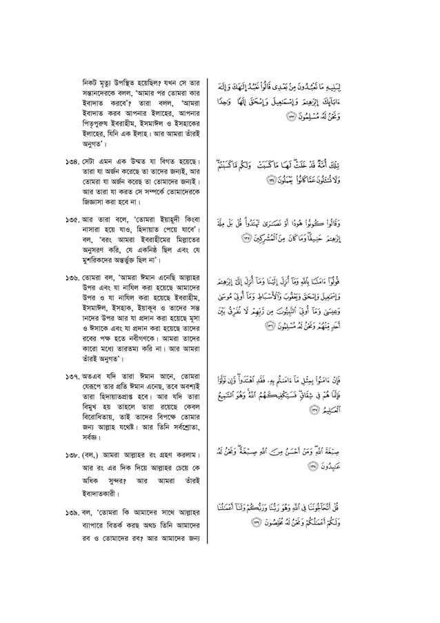 Rawai Al-bayan, Translation of the Meaning of the Quran in the Bengali ...