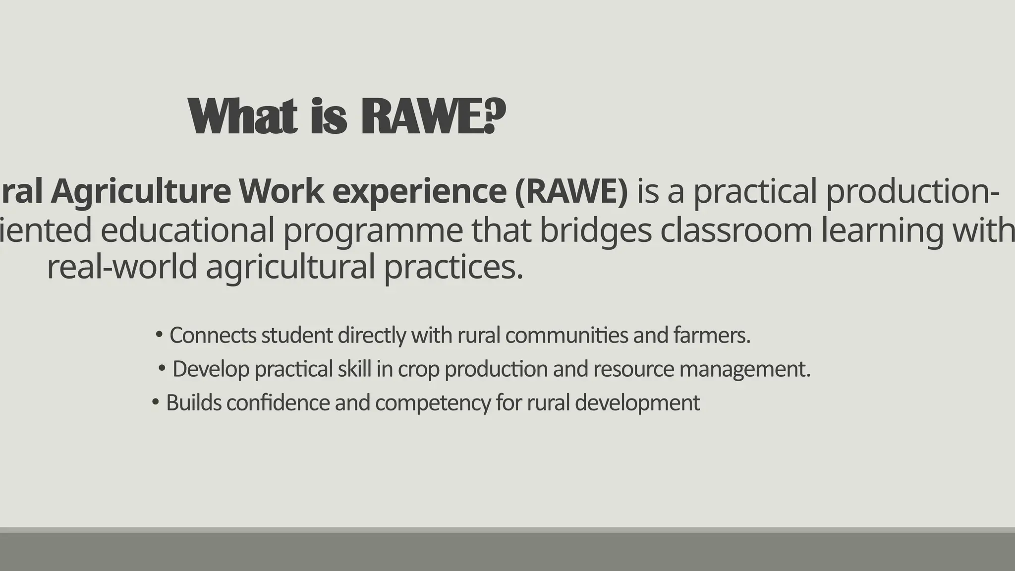 Rawe and AIA report in bsc agriculture honours | PPTX