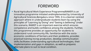 RAWE program during the 4th year of bsc agri | PPTX