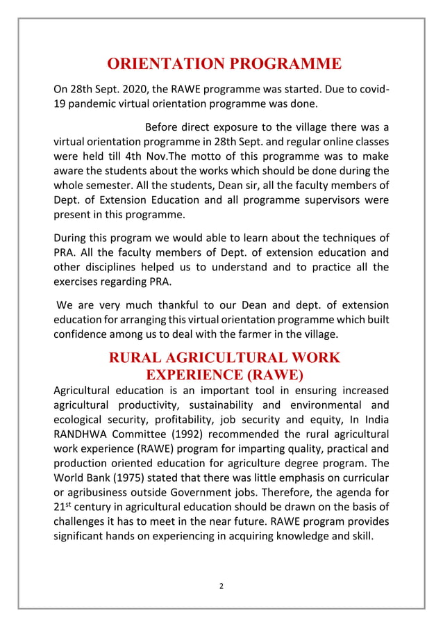 Rawe Report | PDF | Agriculture | Industries