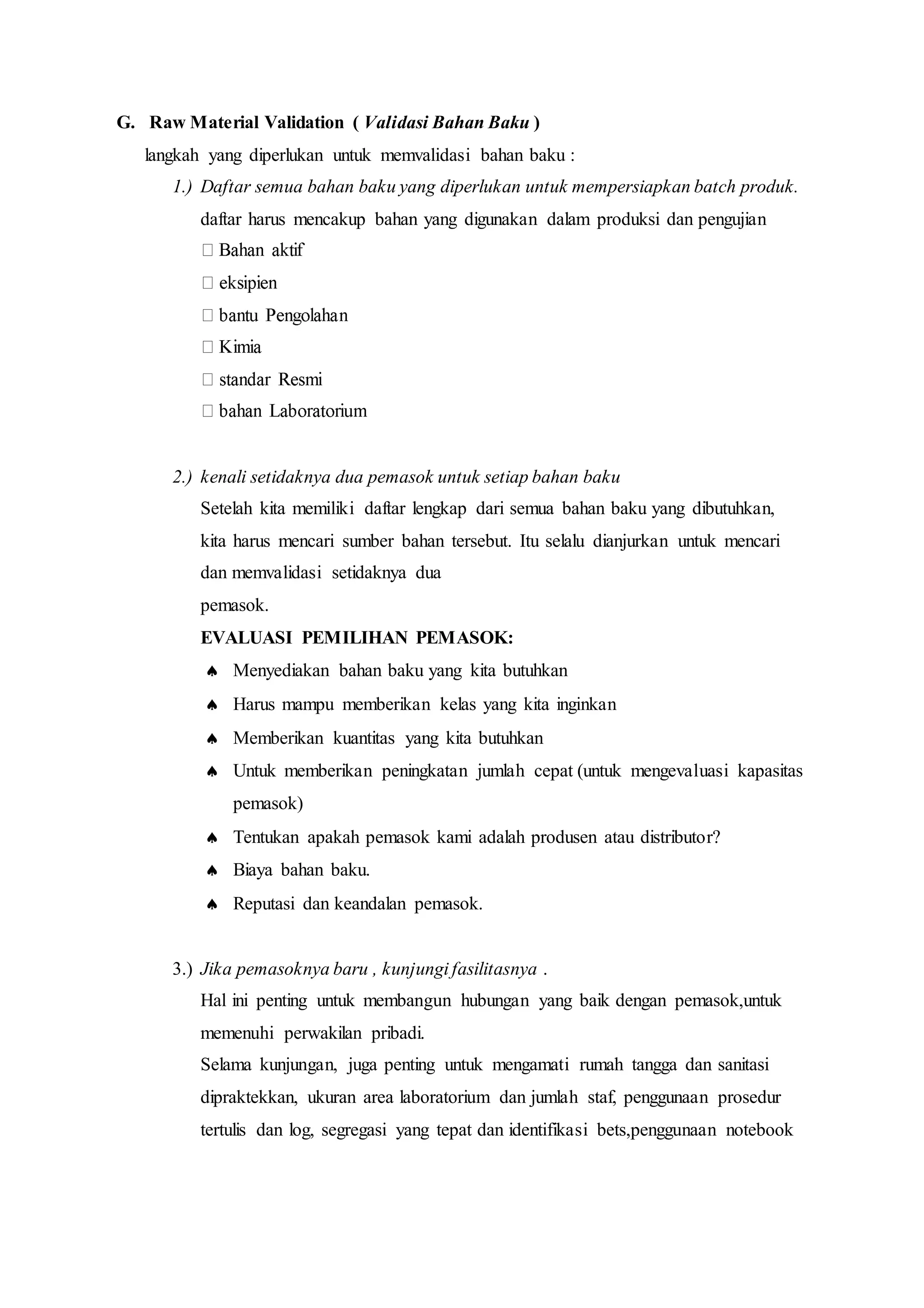 Raw material validation | PDF