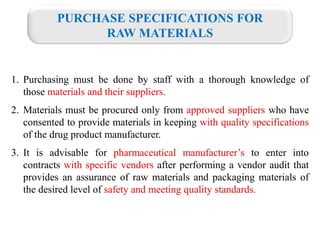 Raw Material : PURCHASE SPECIFICATIONS AND MAINTENANCE OF STORES FOR ...