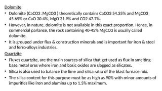 raw material - iron ore, flux , coal , .pptx