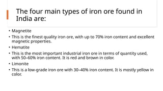 raw material - iron ore, flux , coal , .pptx
