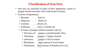 raw material - iron ore, flux , coal , .pptx