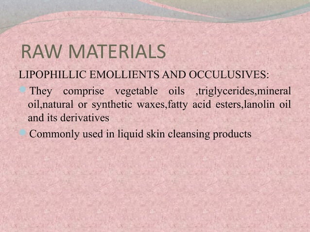RAW MATERIALS USED IN COSMETICS BY ROOMA KHALID | PPT