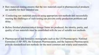 Anslysis of raw materials | PPTX