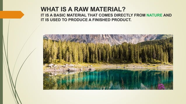 Raw materials and finished products plants | PPTX | Food & Drink