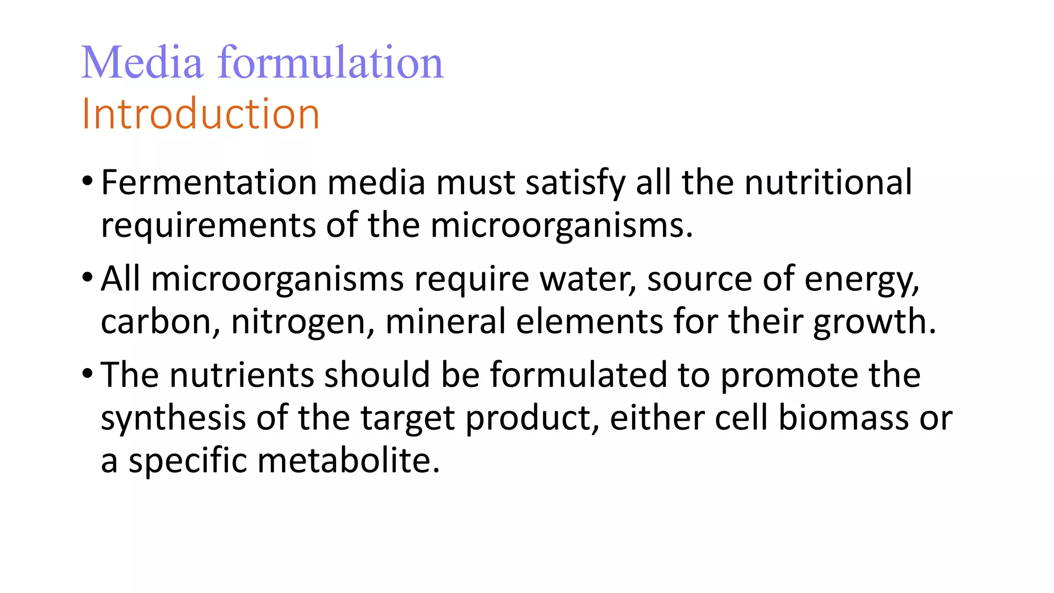 Raw materials in fermentation | PPTX