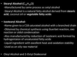 Basic Raw Materials used in Cosmetics | PPTX