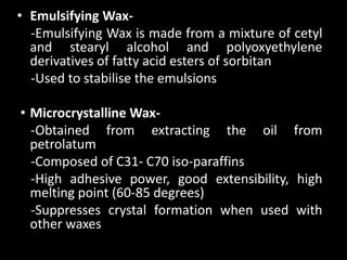 Basic Raw Materials used in Cosmetics | PPTX