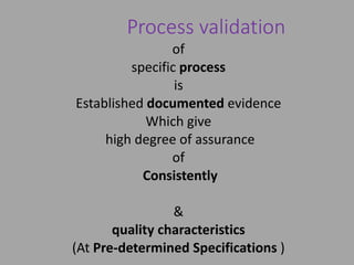 Raw material validation- process validation | PPTX