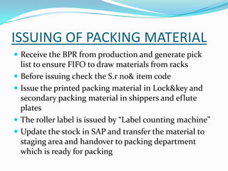 Raw material warehouse | PPTX