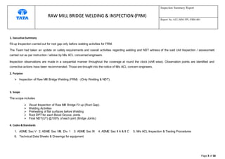 Raw mill bridge welding & inspection(frm) acl-mundwa | PPT