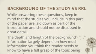 practical research background of the study | PPTX