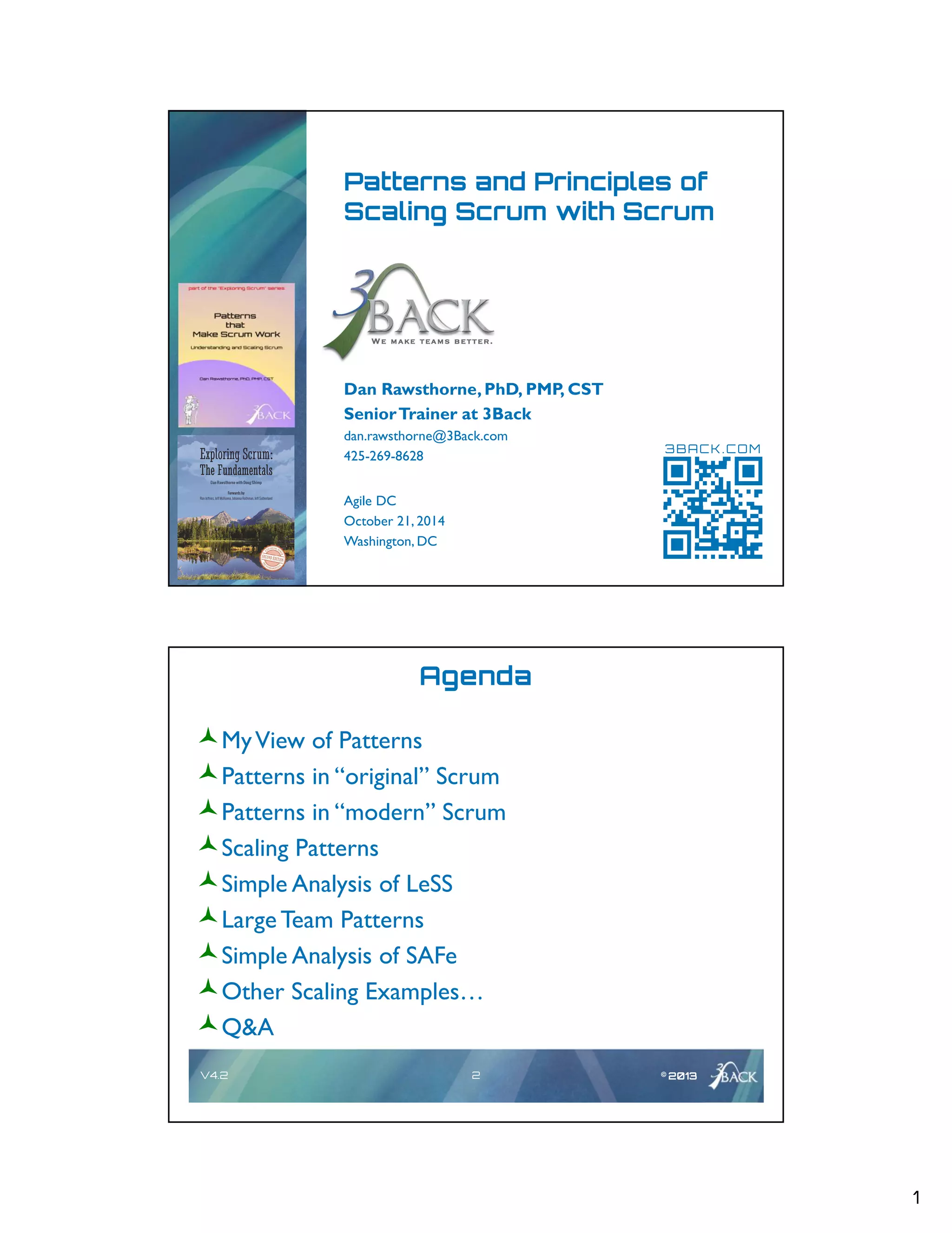 Rawsthorne scrum patterns_agiledc_v2d | PDF