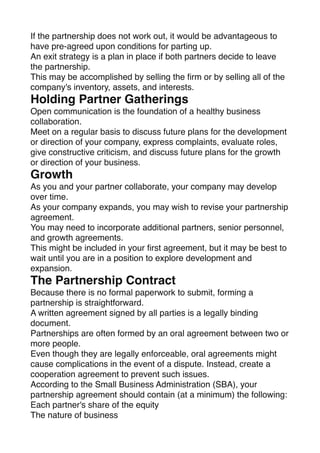 HOW SHOULD MAJOR DECISIONS BE MADE IN A BUSINESS PARTNERSHIP? | PDF