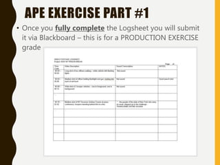 COMM 106 RAW VIDEO LOGGING EXERCISE | PPTX