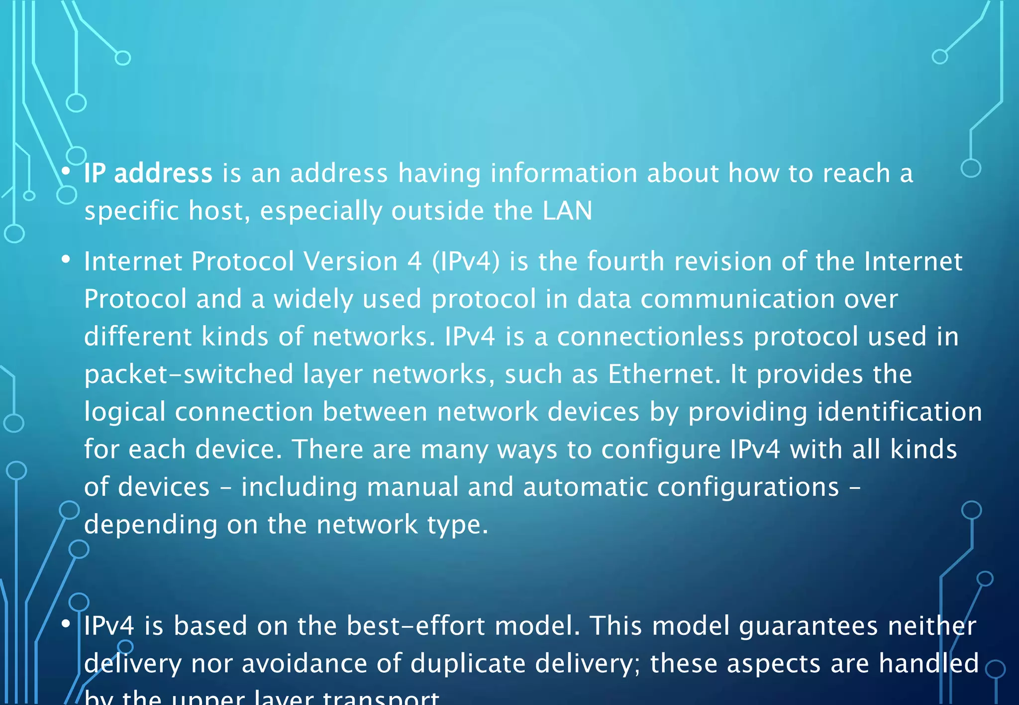 Ray ipv4 addresses | PPT