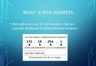 Ray ipv4 addresses | PPTX | Computer Networking | Computing