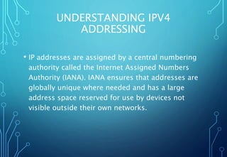 Ray ipv4 addresses | PPTX | Computer Networking | Computing