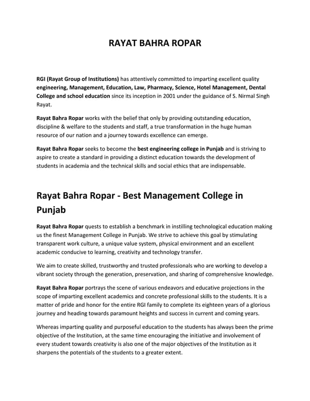 Rayat bahra ropar | PDF