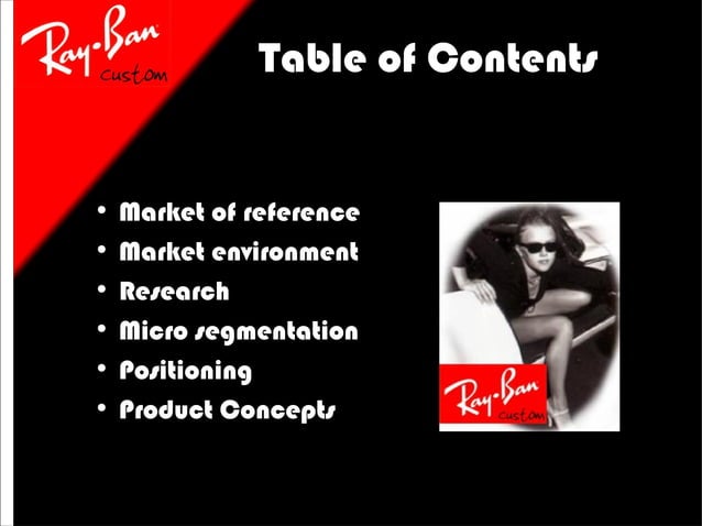 Ray Ban Custom - Product Concept Presentation | PPT | Business ...