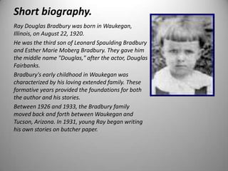 Ray bradbury – one of the greatest science fiction | PPTX