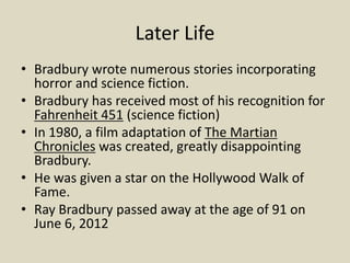 Ray bradbury power point | PPT