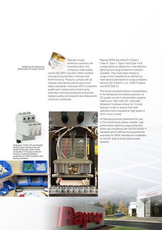 Raycap Solar brochure | PDF | Gas and Electric | Home Utilities