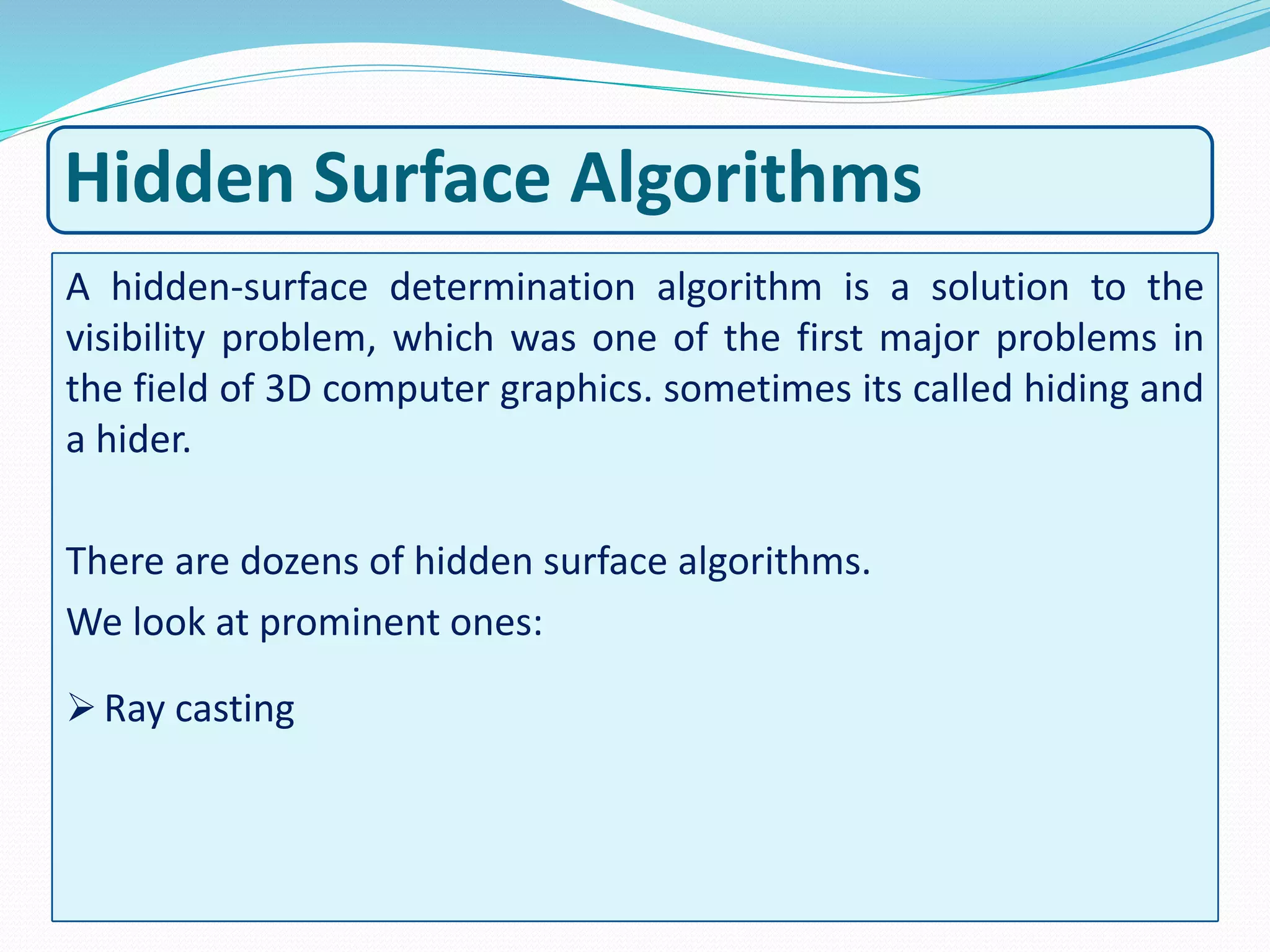 Ray Casting Algorithm By Mhm Pptx 3 D Graphics Computer Software