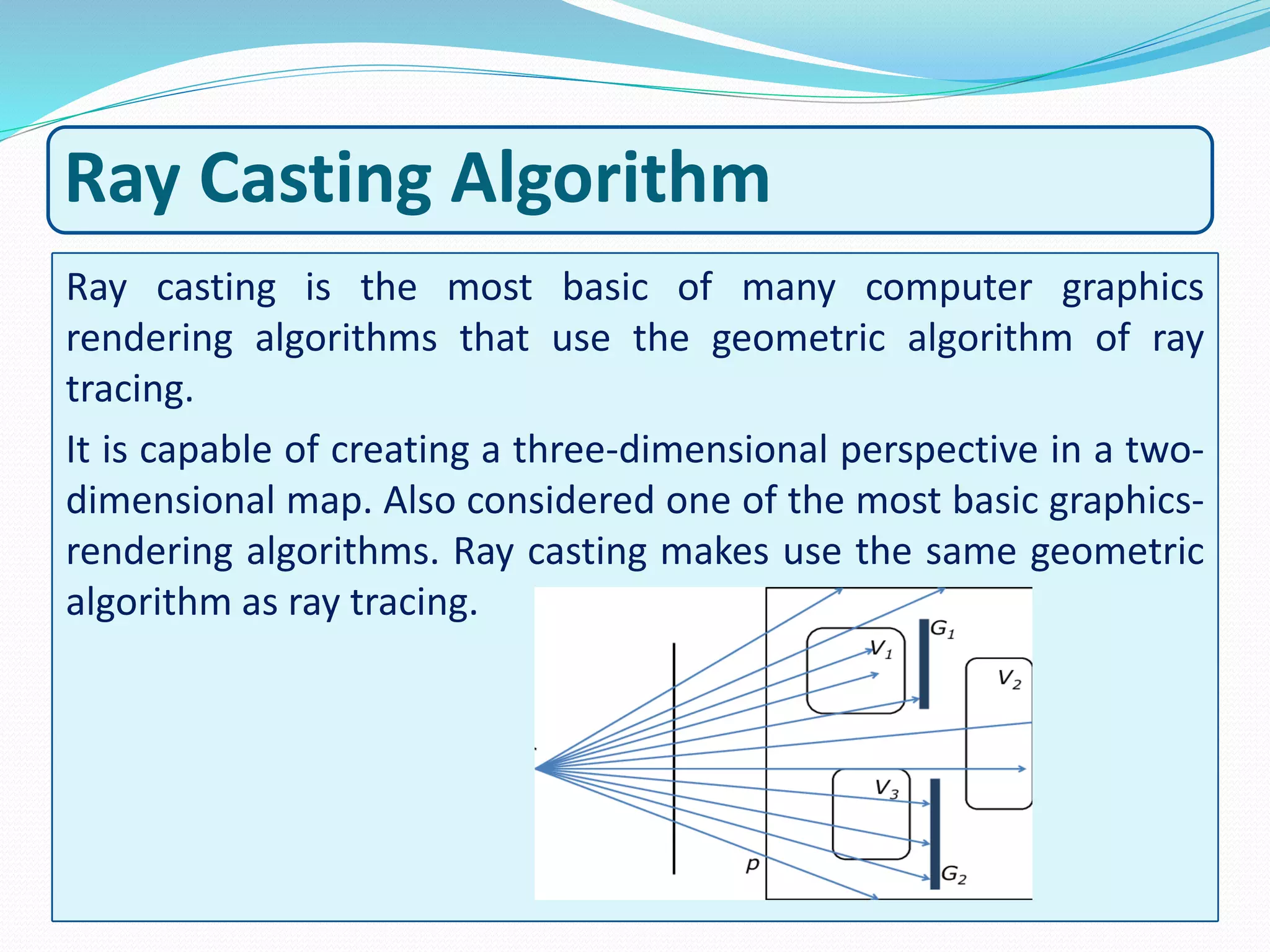 Ray Casting Algorithm By Mhm Pptx 3 D Graphics Computer Software