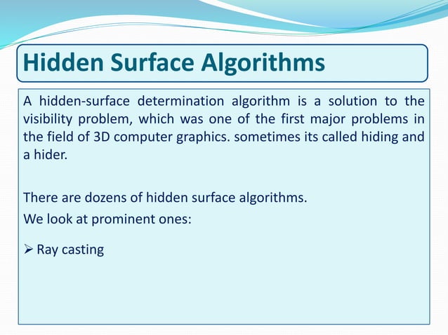 Ray casting algorithm by mhm | PPTX | 3-D Graphics | Computer Software ...