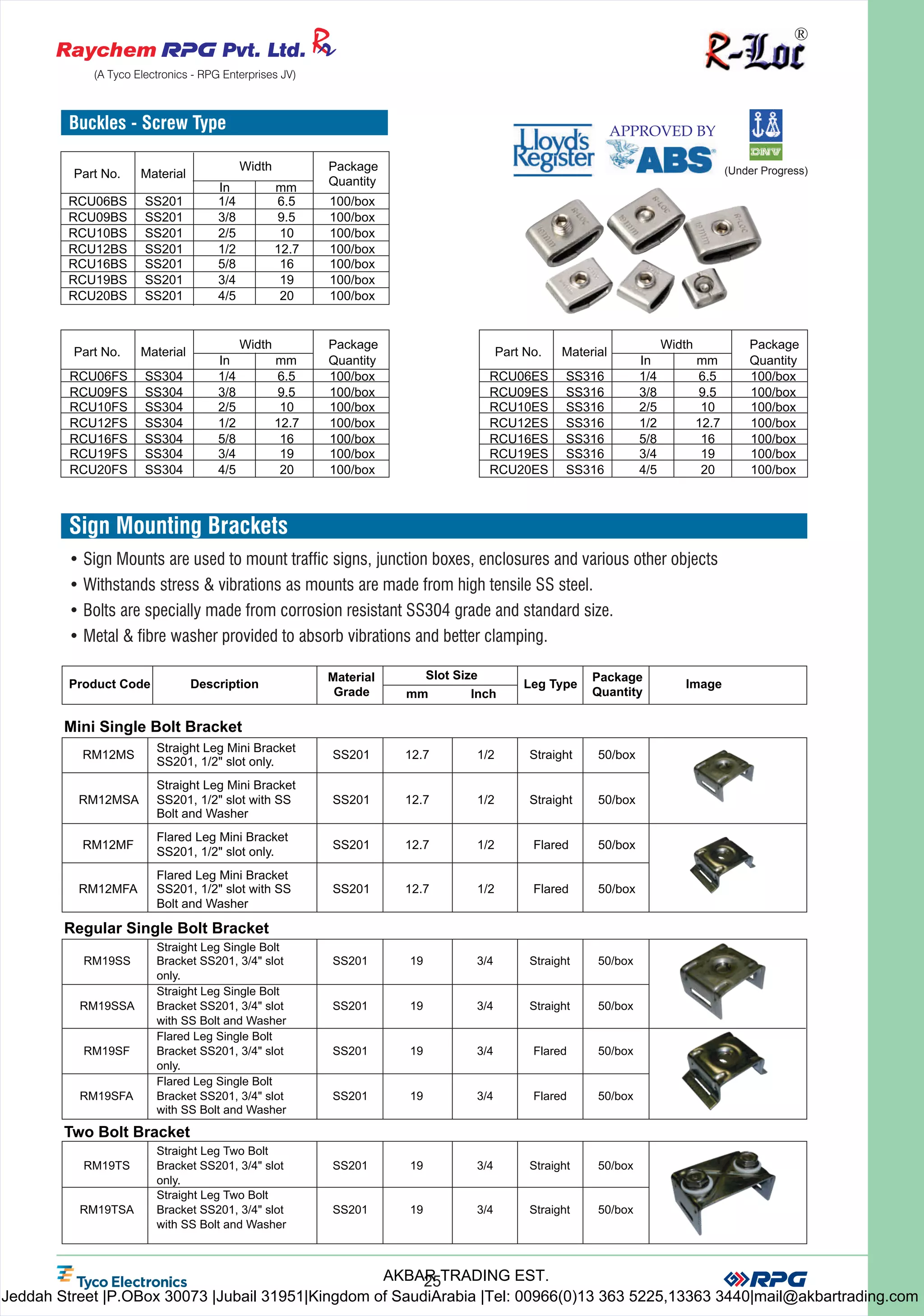 Raychem rpg cable tie stockist - SAUDI ARABIA - AKBAR TRADING | PDF